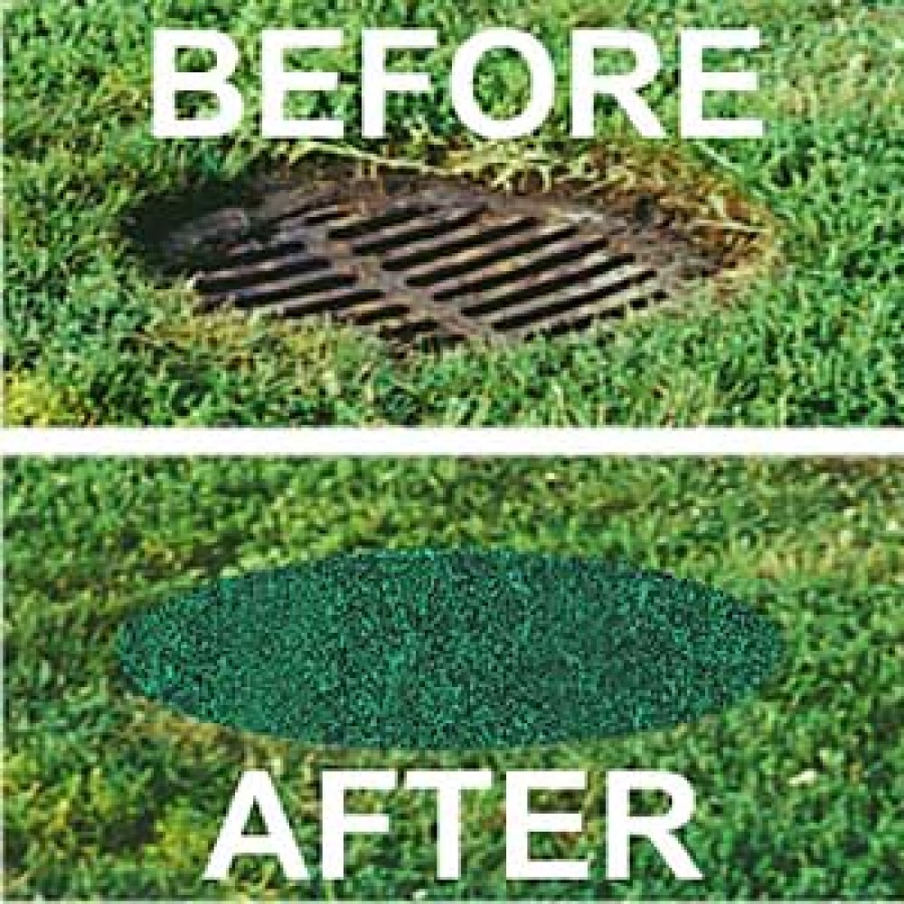 37" Round Recycled Rubber Permeable Outdoor Storm Drain Cover - Sports ...